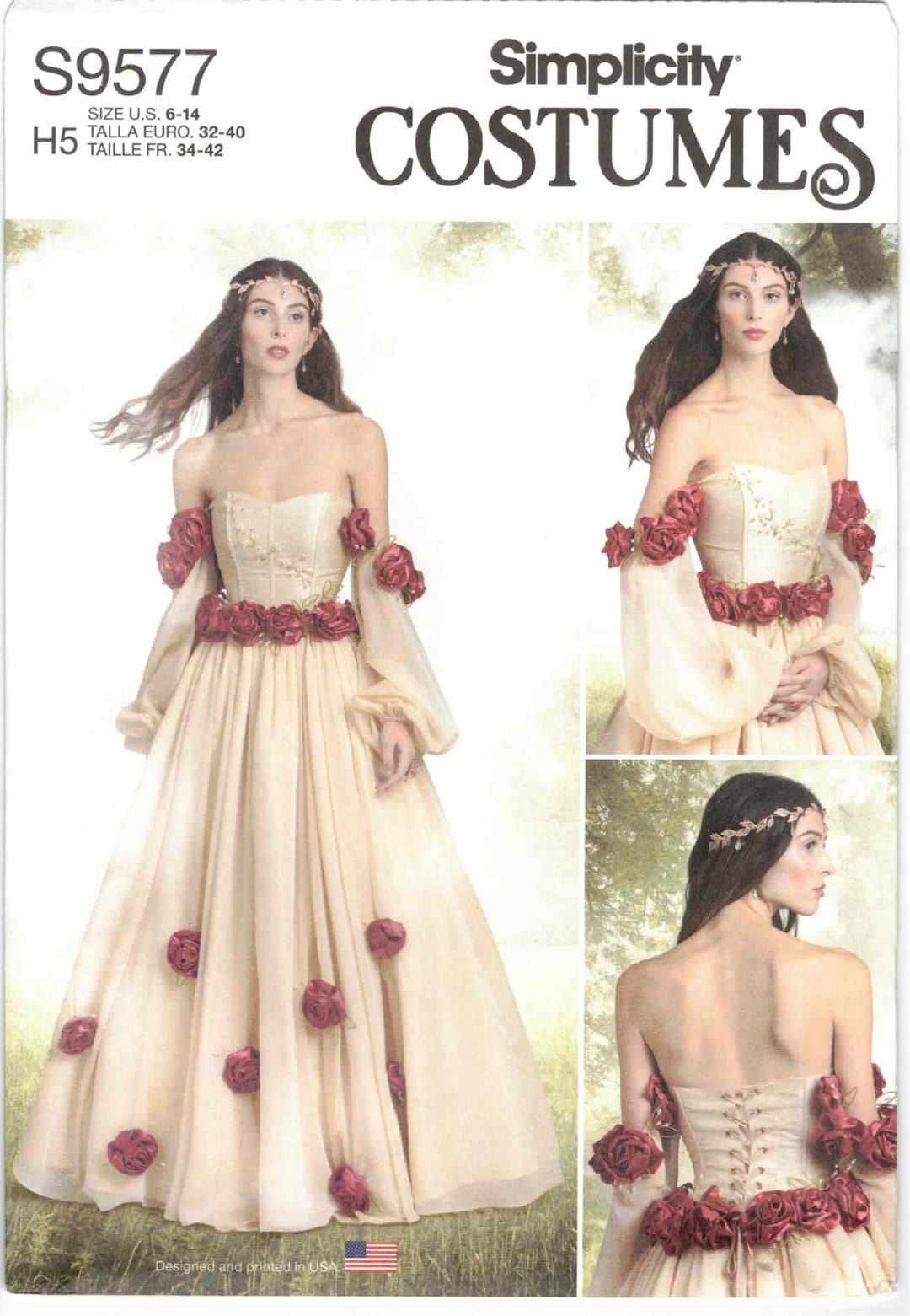 Renaissance Medieval Princess Fairy Elf Wedding Dress Gown Simplicity ...
