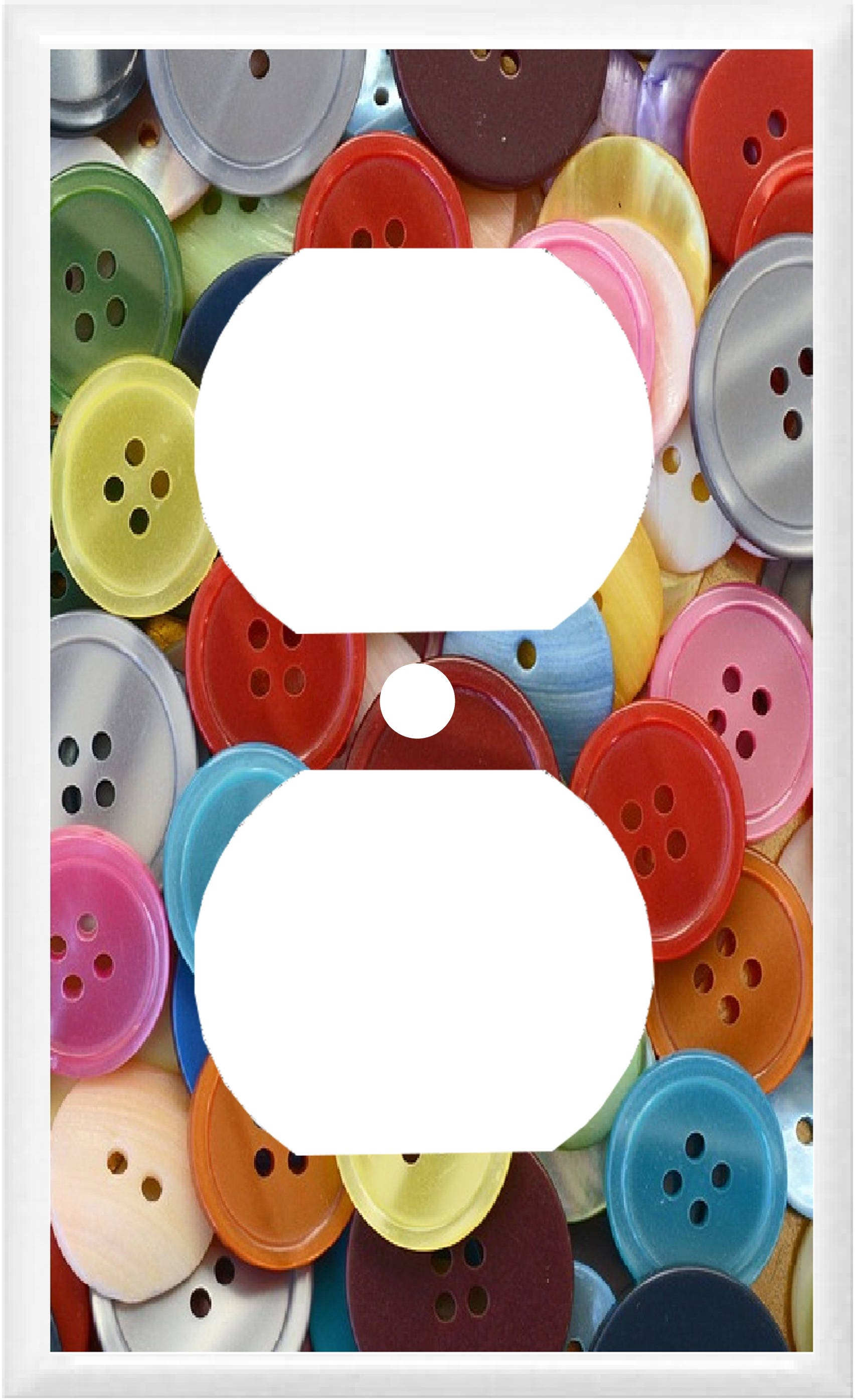 COLORFUL BUTTONS CRAFT Sewing Room Light Switch Cover Plate You Pick ...