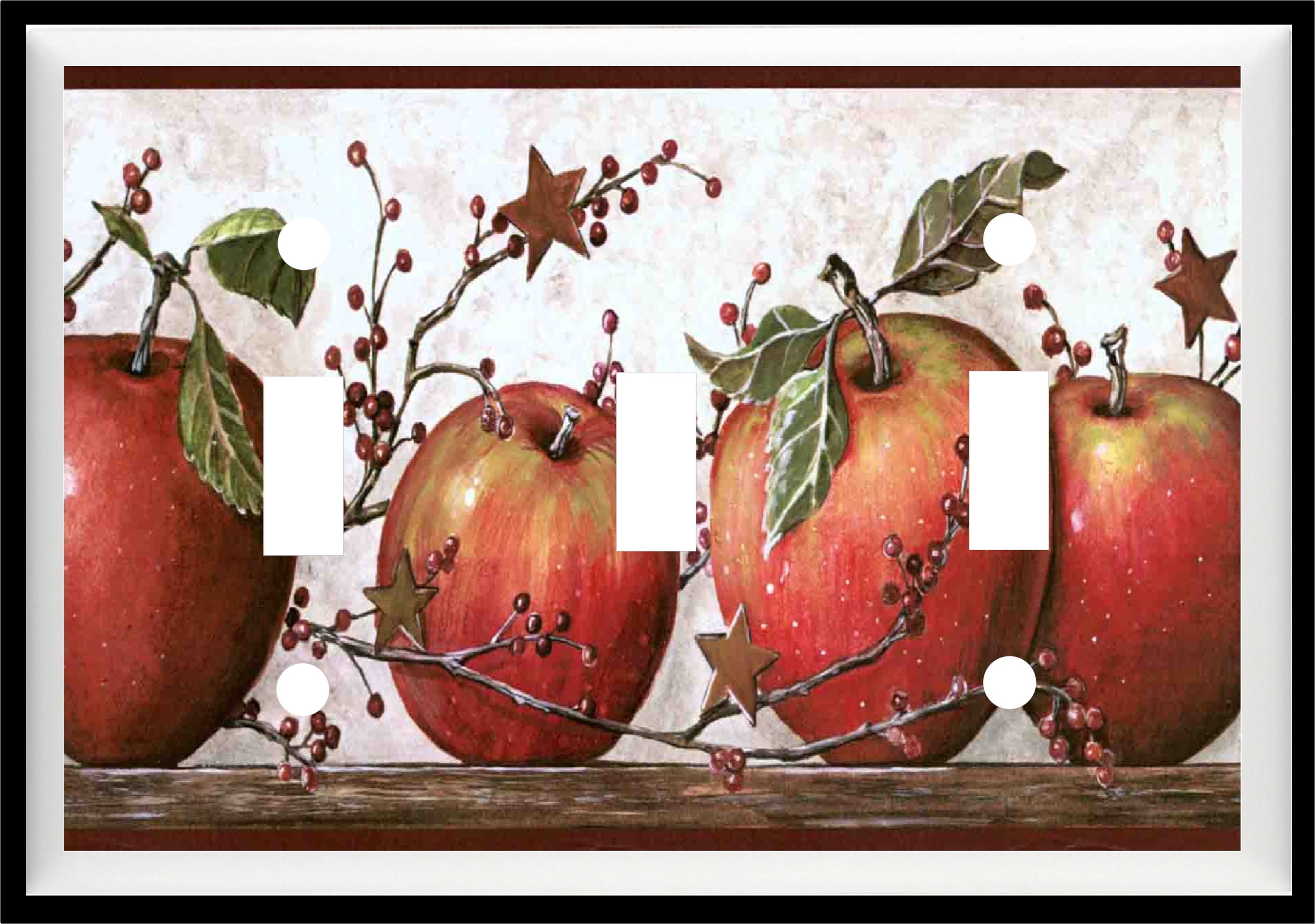 APPLES PIPS BERRIES and Stars Fruit Light Switch Cover | Etsy