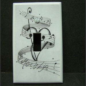 MUSIC NOTES Music is Life Light Switch Cover Plate Home Decor - Etsy