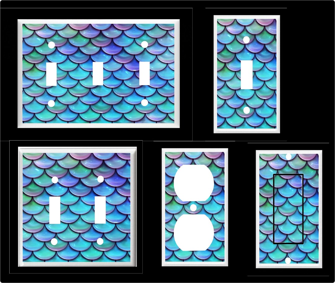 Mermaid Tail Fish Scales Light Switch Cover Plate #1 or Outlet - Etsy