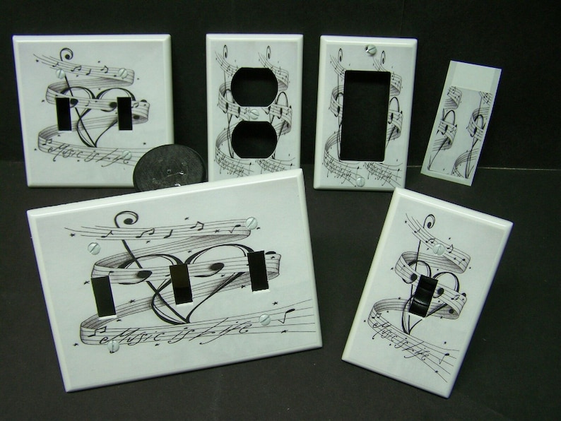 MUSIC NOTES Music is Life Light Switch Cover Plate Home Decor - Etsy