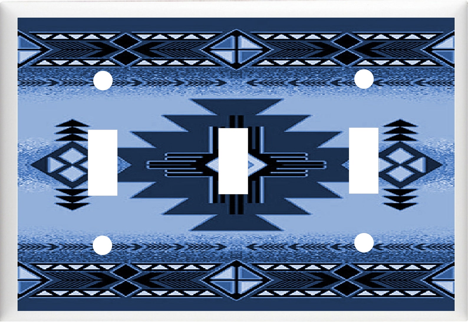 Southwest Blanket Aztec Design Blue Tones Rustic Cabin Home | Etsy