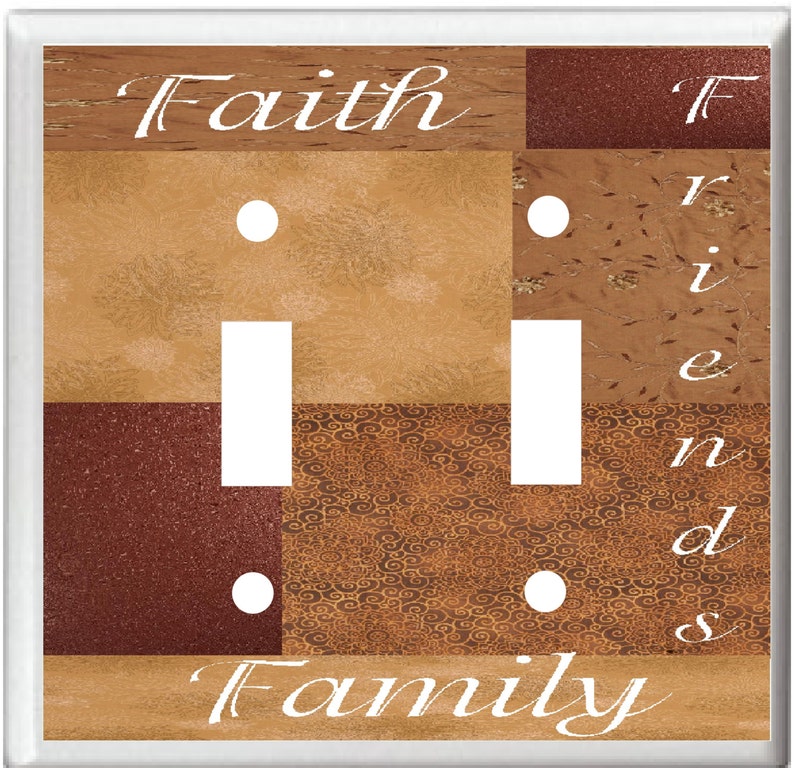 Faith Family Friends Brown Tones Light Switch Cover Plate or Outlet ...