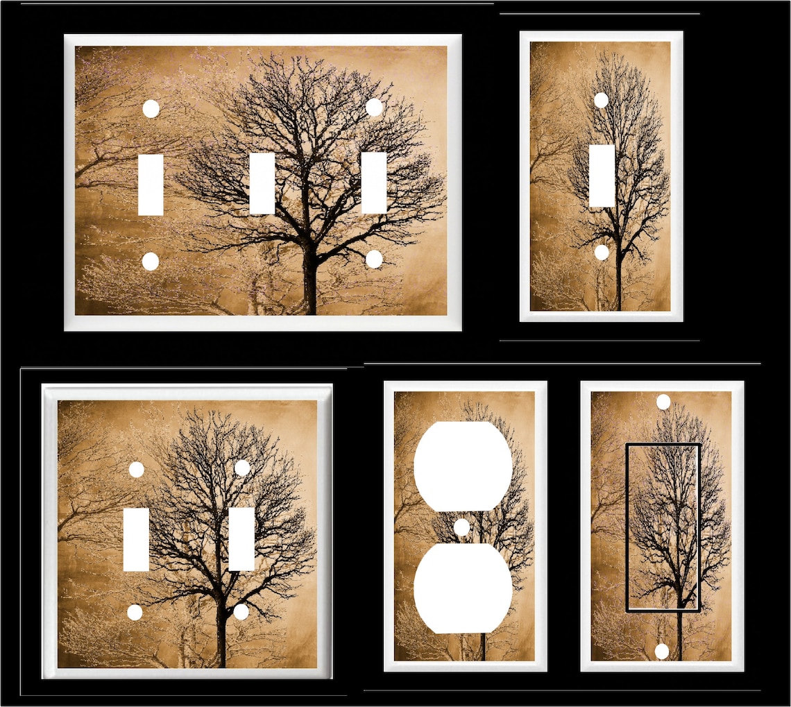 TREES FOREST Brown Tones Light Switch Cover Plate or Outlet - Etsy