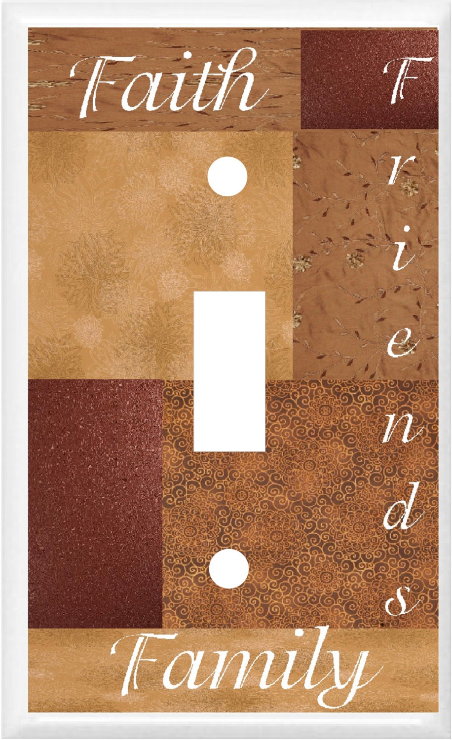 Faith Family Friends Brown Tones Light Switch Cover Plate or Outlet ...