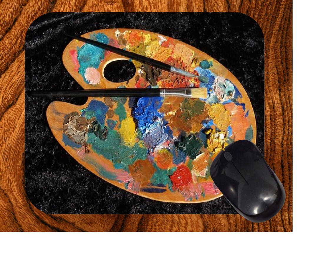 ARTIST PALETTE IMAGE Computer Mouse Pad or Hot Pad 7.75" X 9.25" Fabric ...