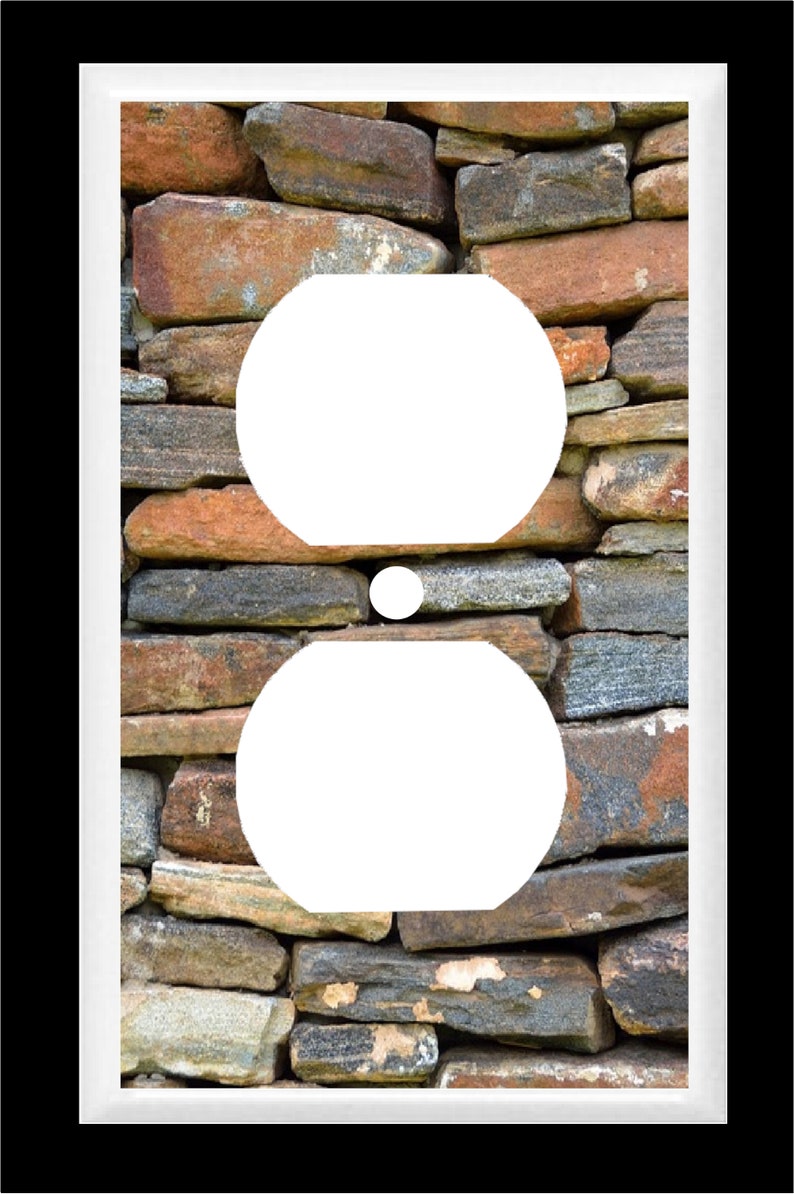 FAUX STACKED STONE Light Switch Cover Plate or Outlet Home Decor - Etsy