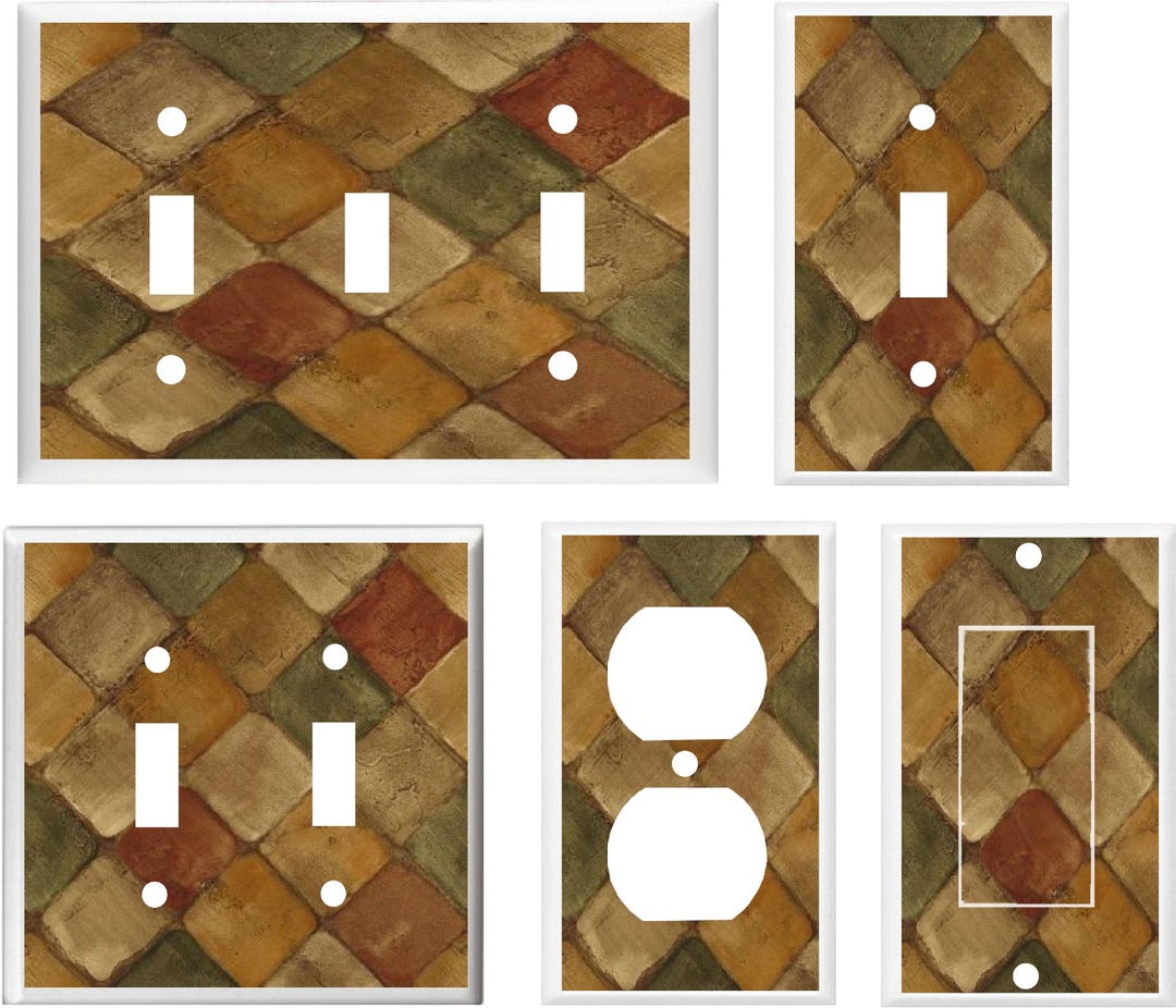 Italian Tuscan Tile Design Earth Tones Kitchen Home Decor Light Switch ...