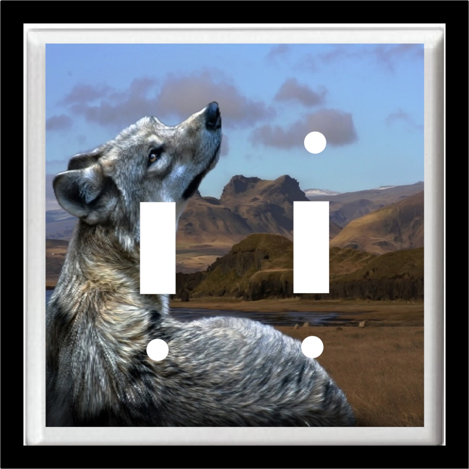 WOLF RESTING by a RIVER Light Switch Cover Plate or Outlet Home Decor ...