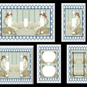 COUNTRY ROOSTER PRIMITIVE Light Switch Cover Plate or Outlet Home Decor ...
