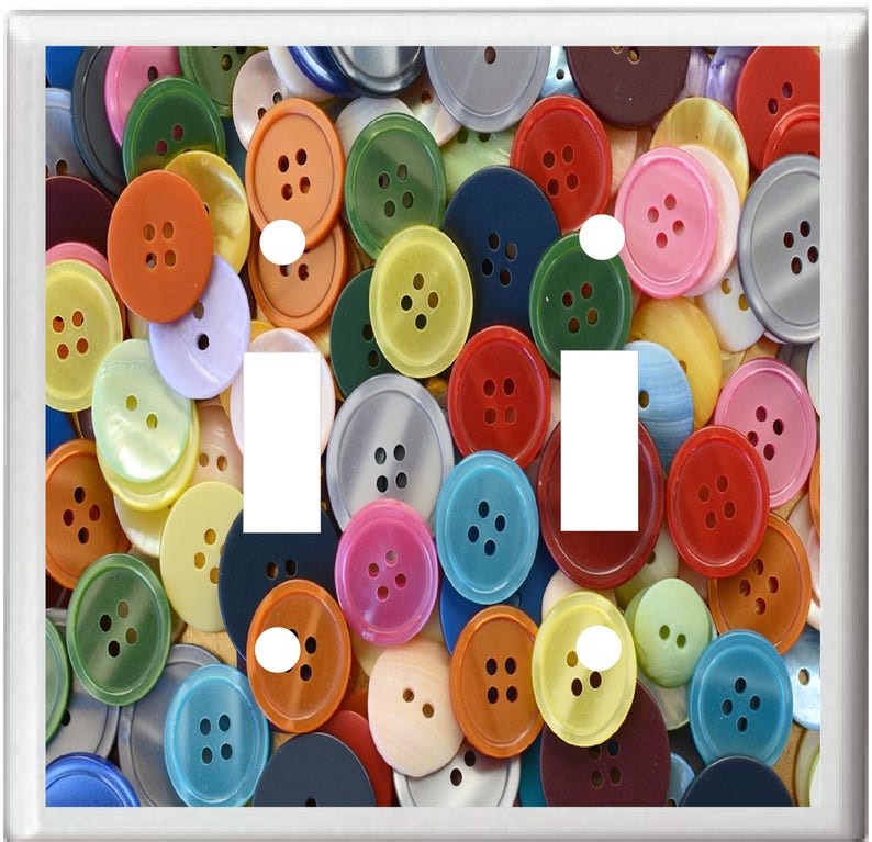 COLORFUL BUTTONS CRAFT Sewing Room Light Switch Cover Plate You Pick ...