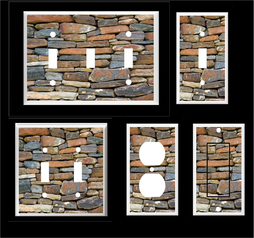 FAUX STACKED STONE Light Switch Cover Plate or Outlet Home Decor - Etsy