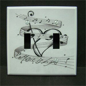 MUSIC NOTES Music is Life Light Switch Cover Plate Home Decor - Etsy