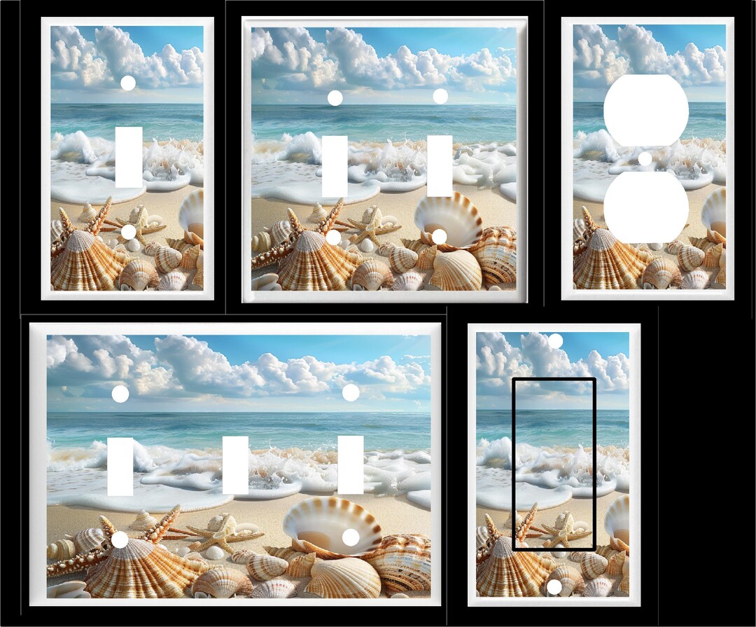 Seashells Starfish Beach Ocean Light Switch Cover Plate Home Decor ...
