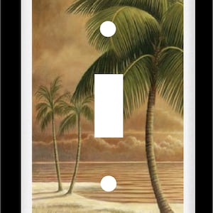 PALM TREE in PARADISE Beach Sailboat #8 Light Switch Cover Plate or ...