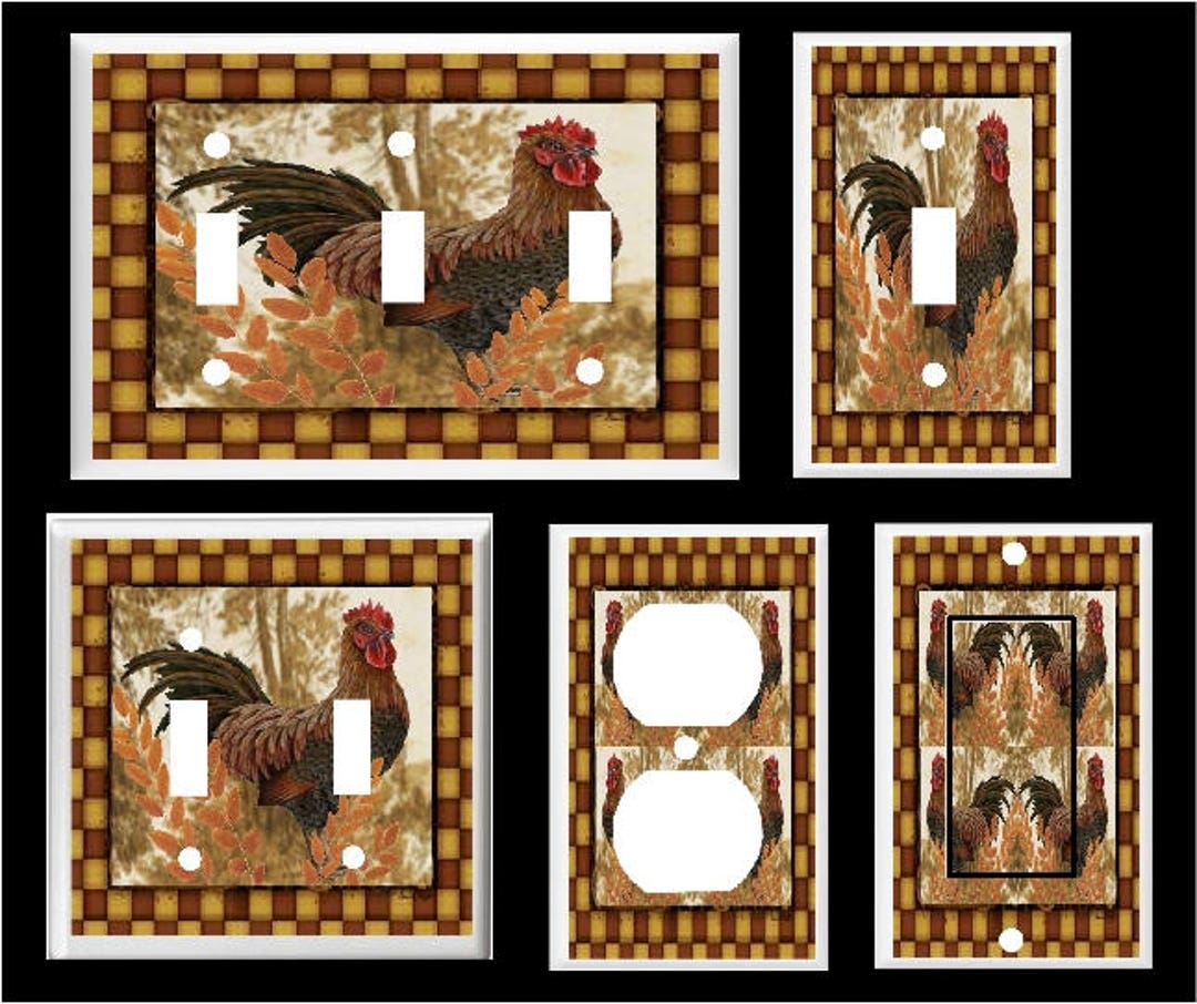 COUNTRY ROOSTER PRIMITIVE Light Switch Cover Plate # 2 You Pick Plate ...