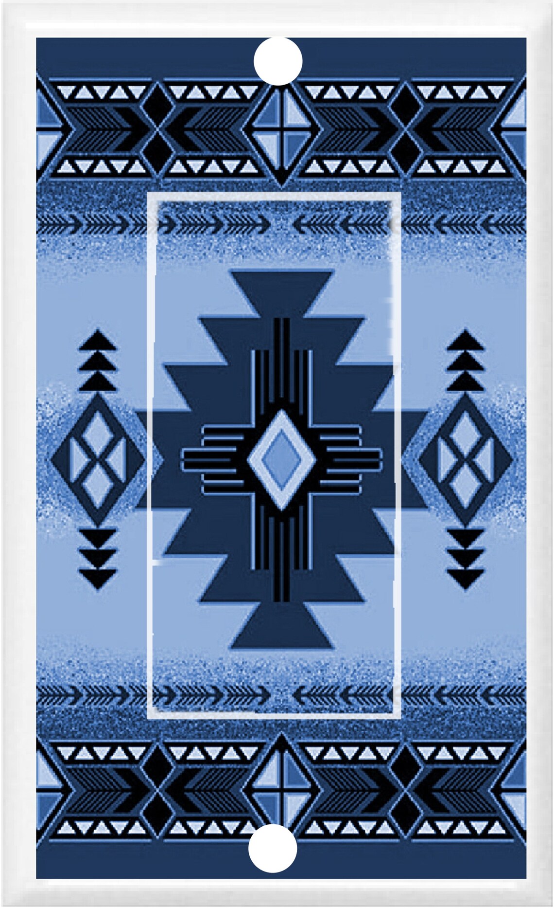 Southwest Blanket Aztec Design Blue Tones Rustic Cabin Home | Etsy