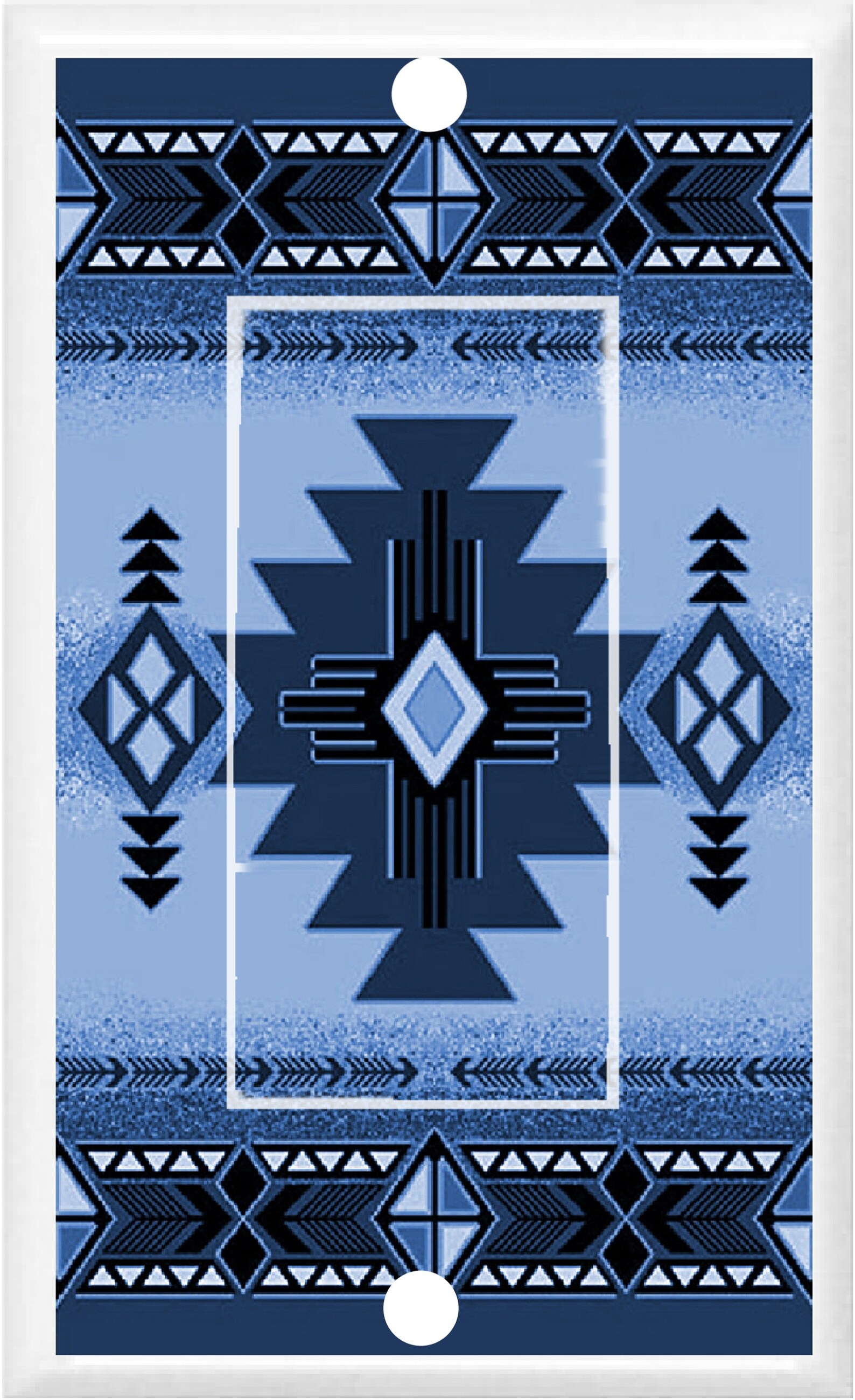 Southwest Blanket Aztec Design Blue Tones Rustic Cabin Home | Etsy