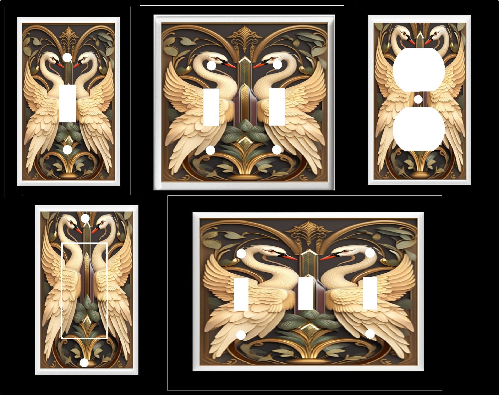 ART DECO SWANS Light Switch Cover Plate or Outlet Home Decor - Etsy