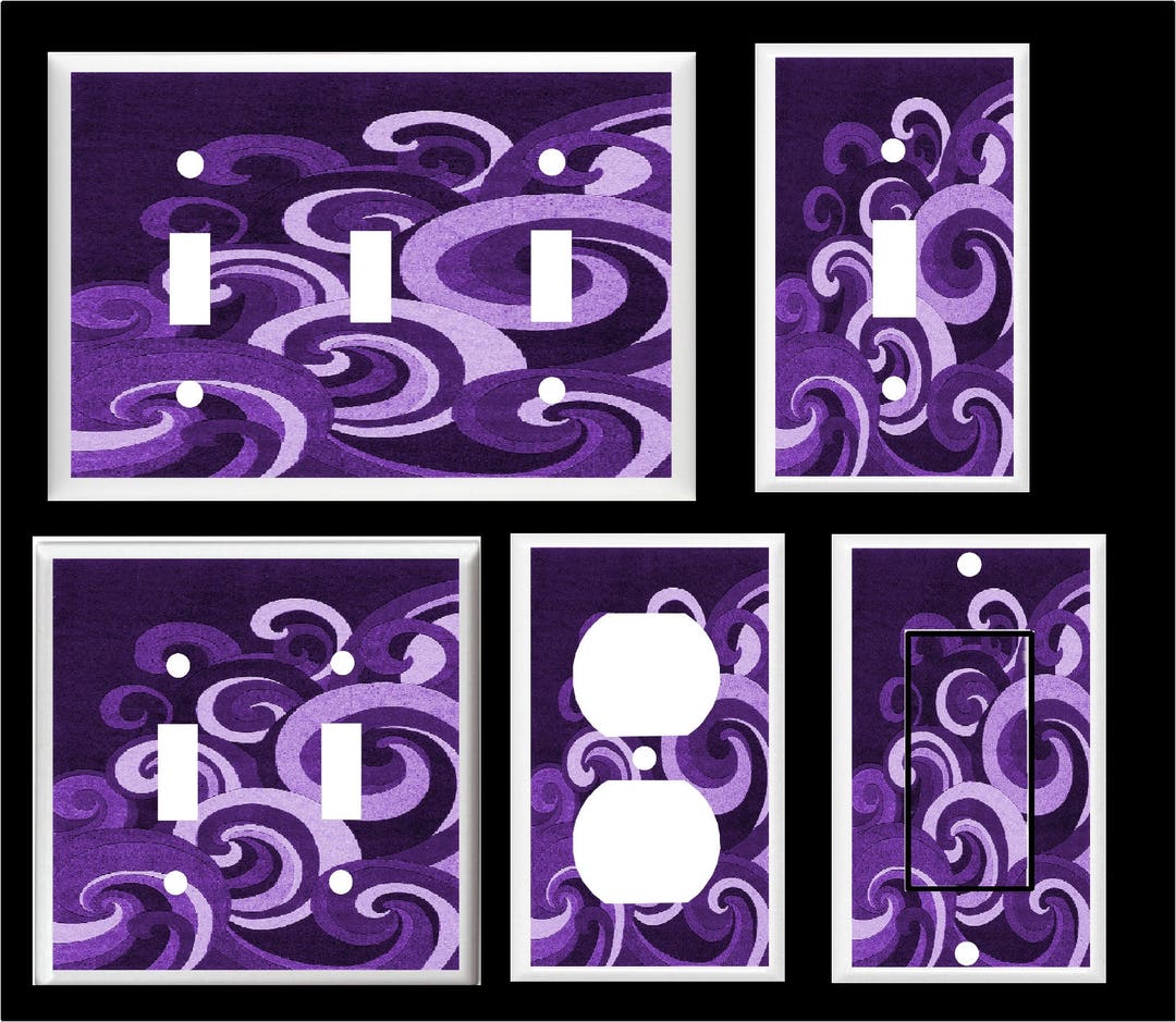 Swirl Wave Purple ~ Light Switch Cover Plate or Outlet - Etsy
