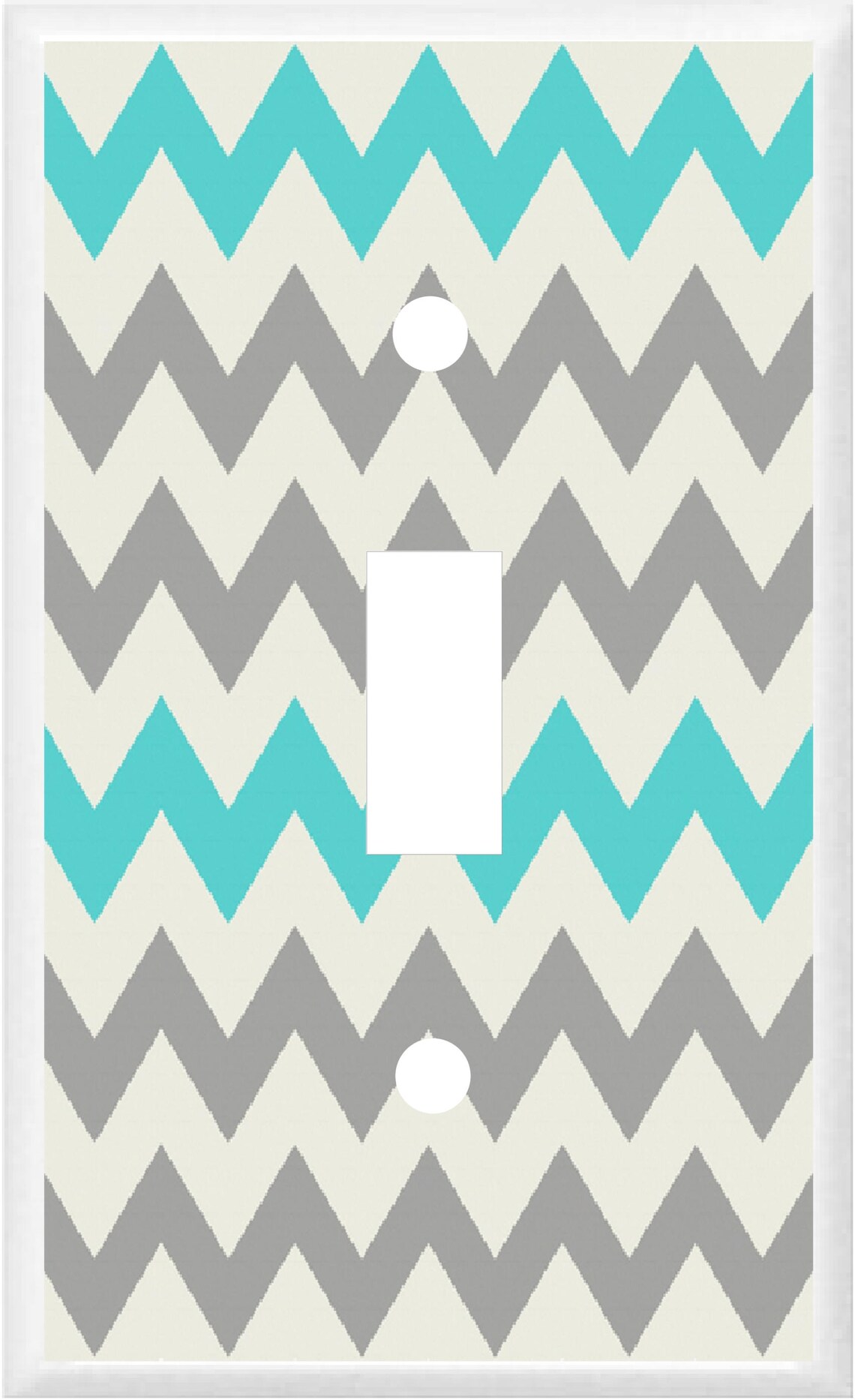 Gray and Turquoise Chevron Zig Zag Home Decor Light Switch Cover Plate ...