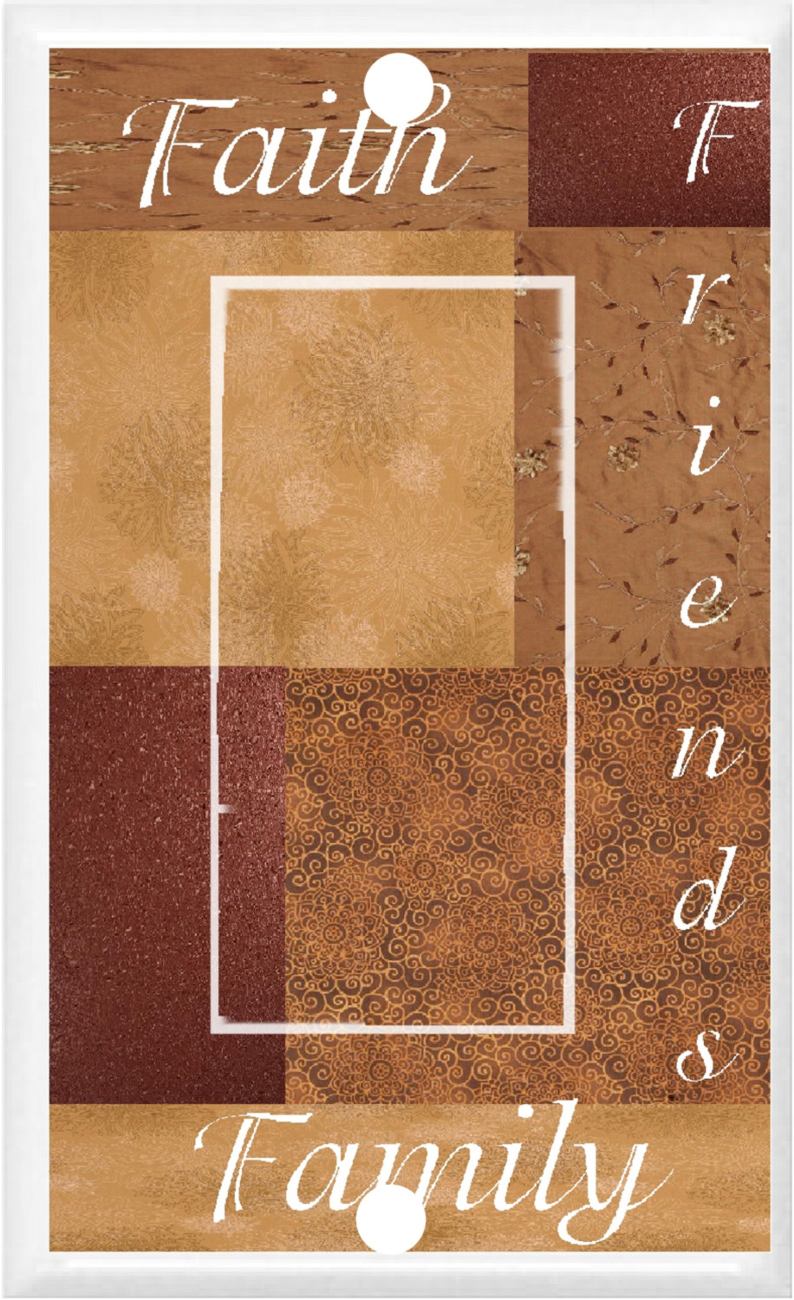 Faith Family Friends Brown Tones Light Switch Cover Plate or Outlet ...