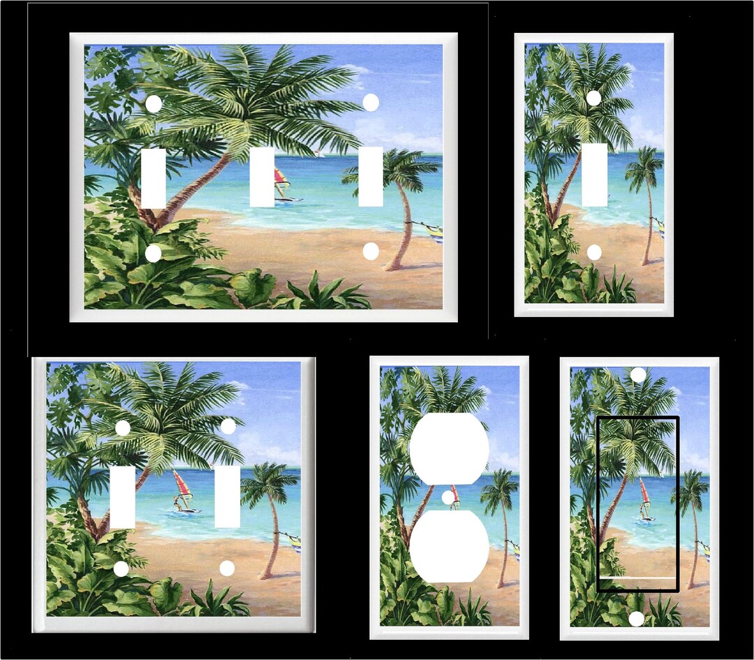 PALM TREE Tropical Beach Light Switch Cover Plate or Outlets Home Decor ...
