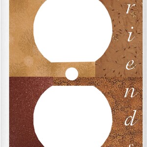 Faith Family Friends Brown Tones Light Switch Cover Plate or Outlet ...