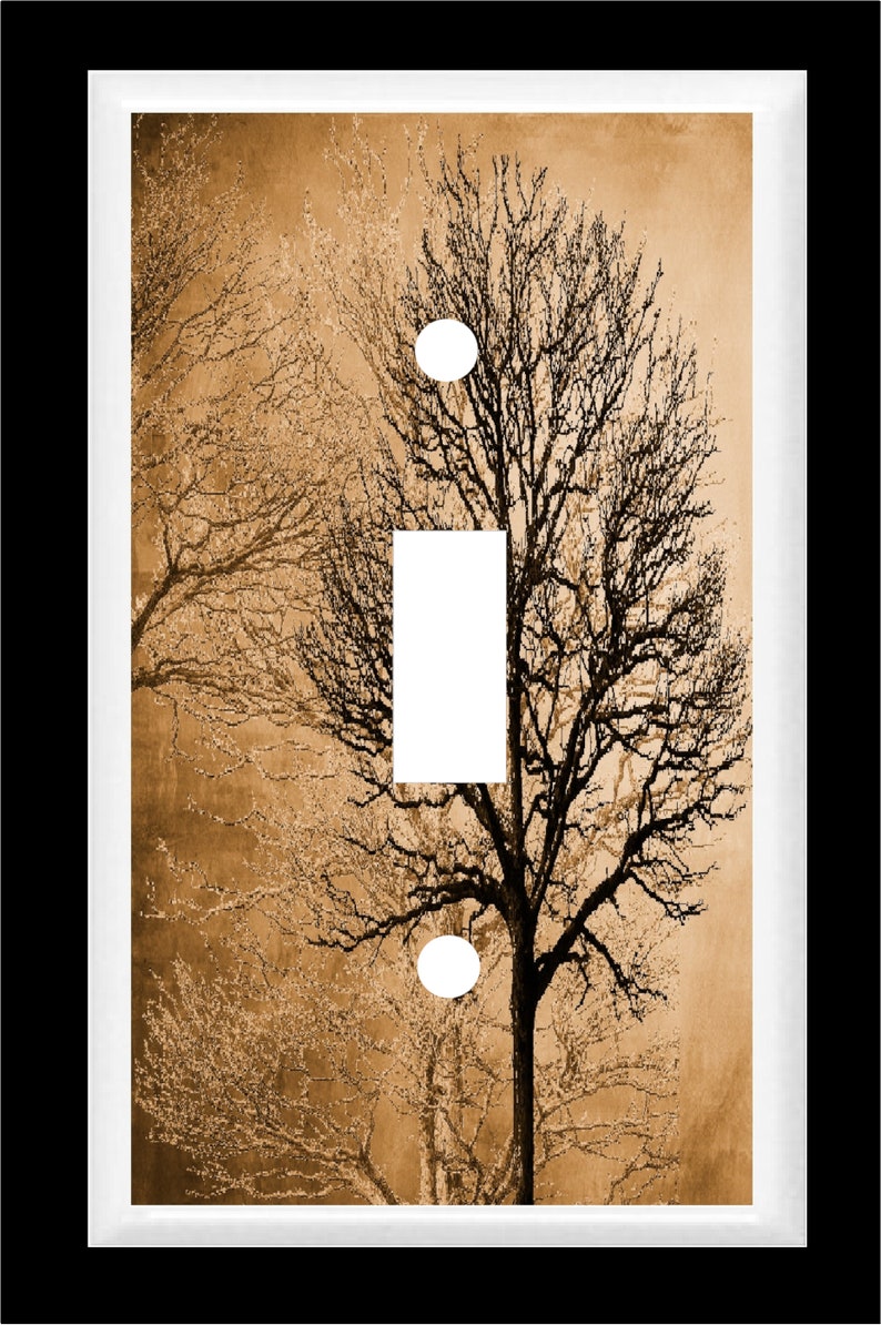 TREES FOREST Brown Tones Light Switch Cover Plate or Outlet Home Decor ...