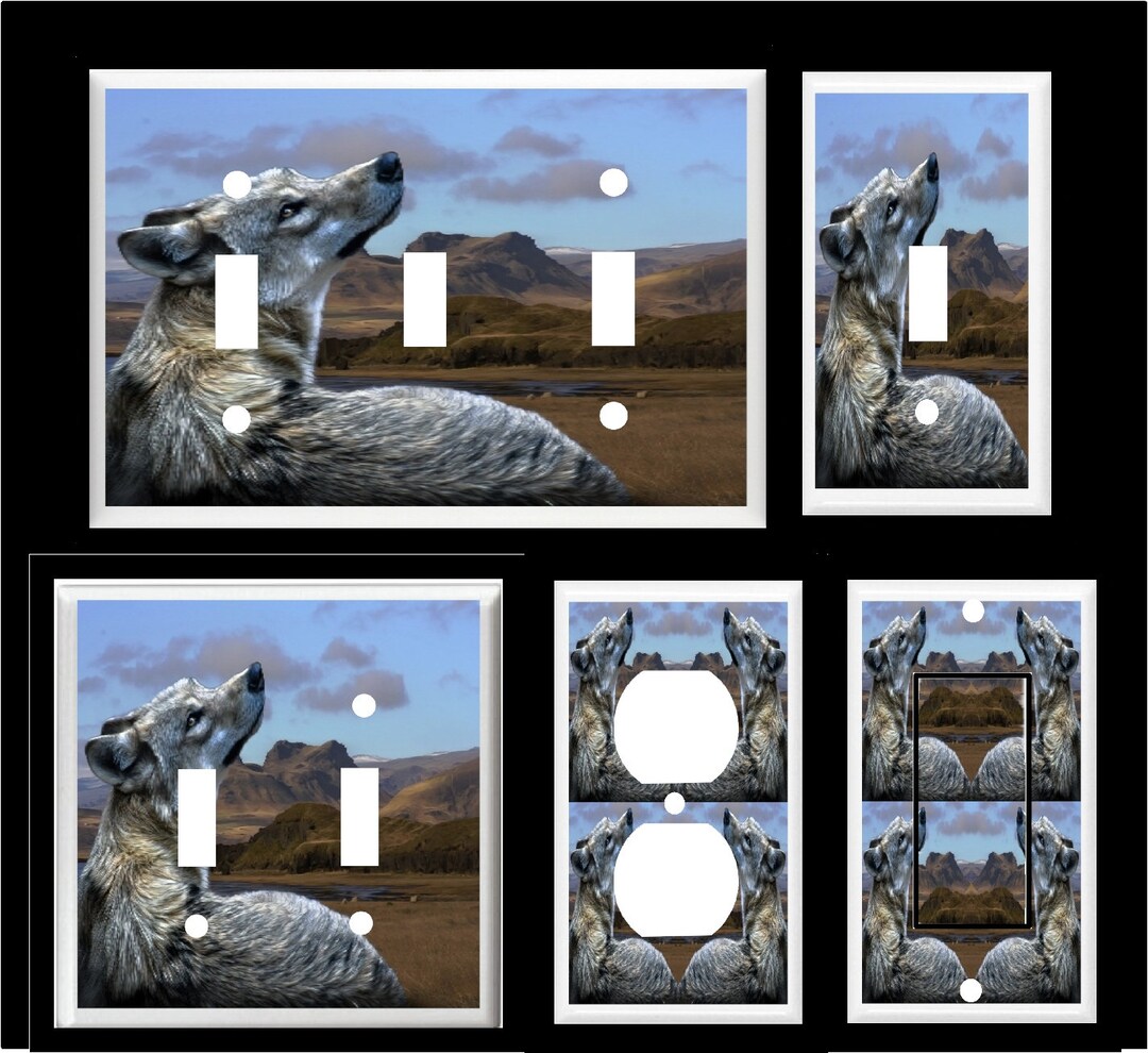 WOLF RESTING by a RIVER Light Switch Cover Plate or Outlet Home Decor ...