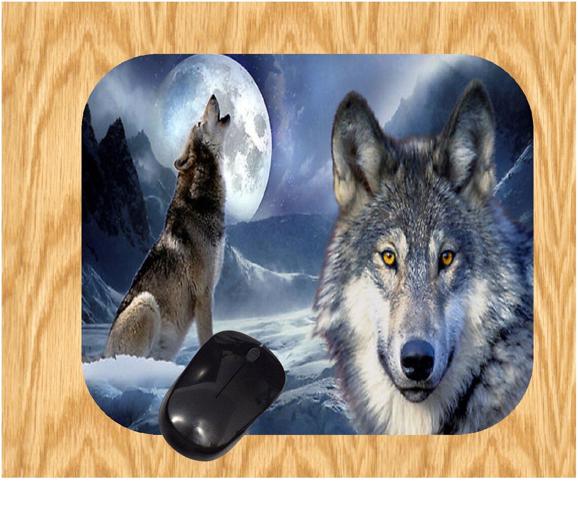 WOLF HOWLING at the MOON 5 Computer Mouse Pad or Hot Pad 7 X - Etsy