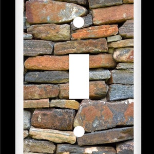 FAUX STACKED STONE Light Switch Cover Plate or Outlet Home Decor - Etsy