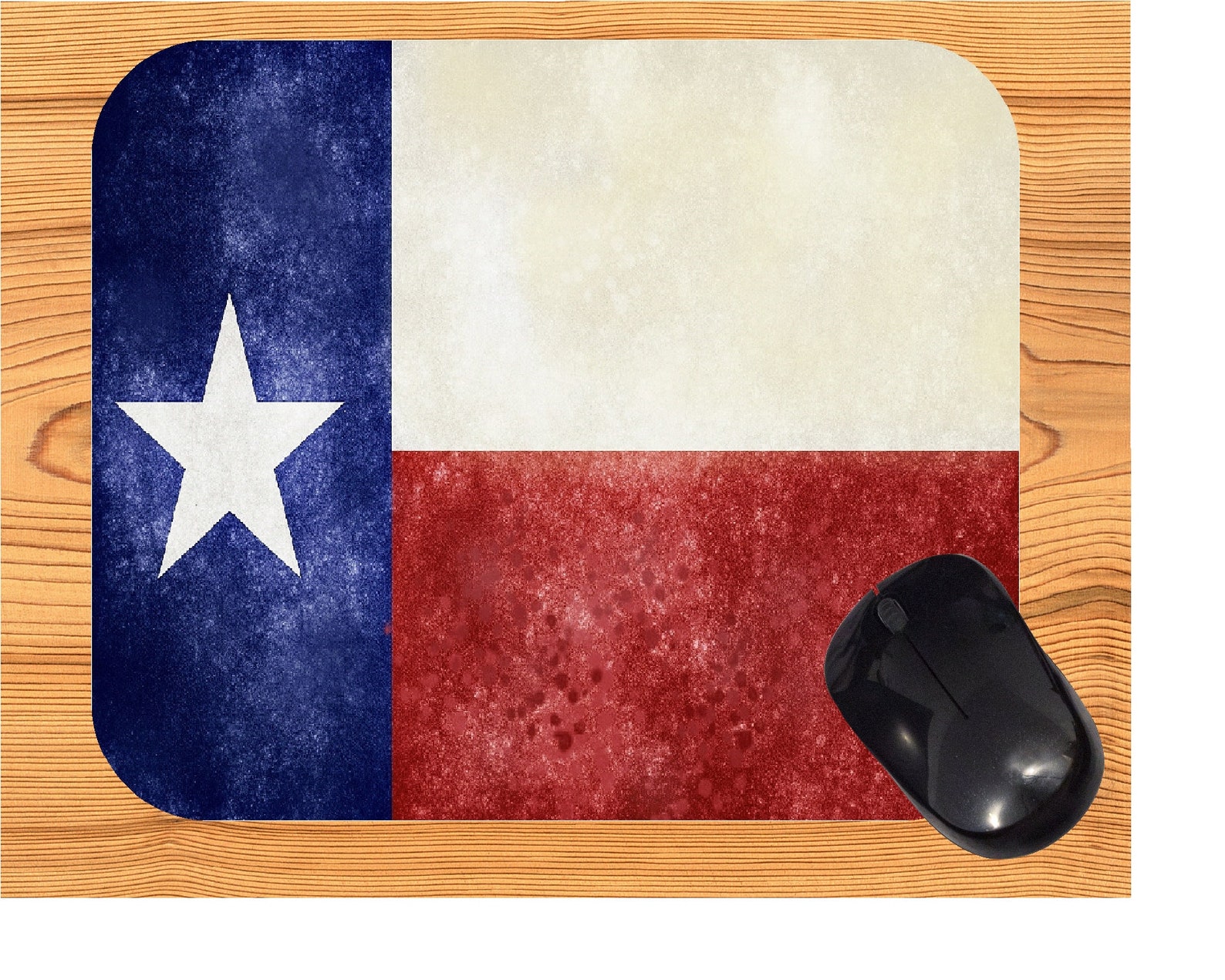 TEXAS STATE FLAG Computer Mouse Pad or Hot Pad 7 X 9 Fabric Top Rubber ...