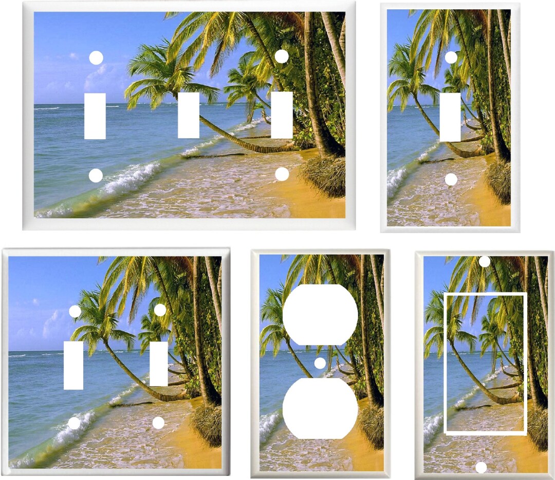 Palm Tree Tropical Paradise Beach # 30 Light Switch Cover Plate or ...