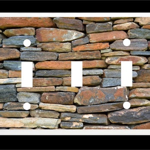 FAUX STACKED STONE Light Switch Cover Plate or Outlet Home Decor - Etsy