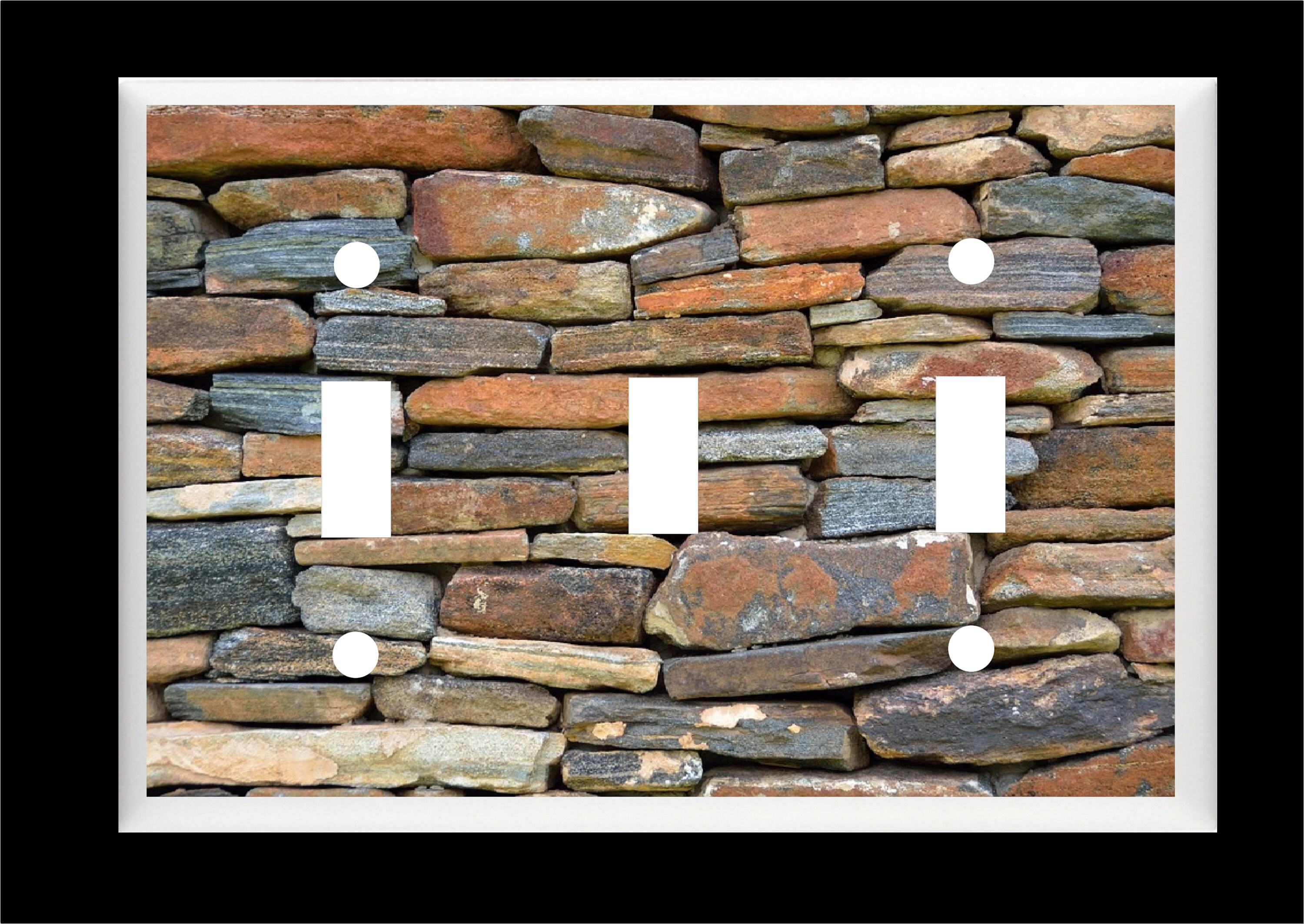 FAUX STACKED STONE Light Switch Cover Plate or Outlet Home Decor - Etsy