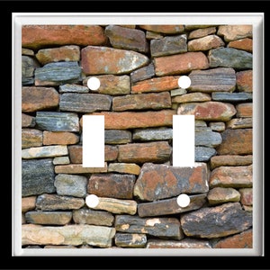 FAUX STACKED STONE Light Switch Cover Plate or Outlet Home Decor - Etsy