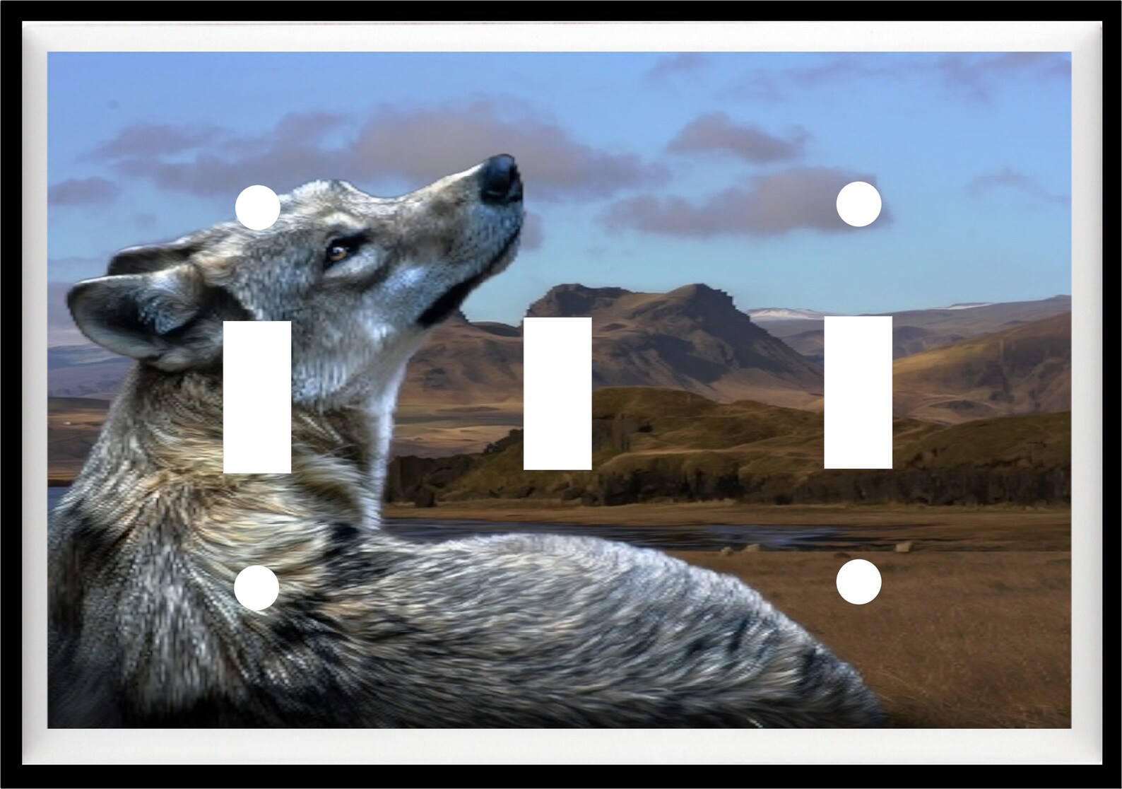 WOLF RESTING by a RIVER Light Switch Cover Plate or Outlet Home Decor ...