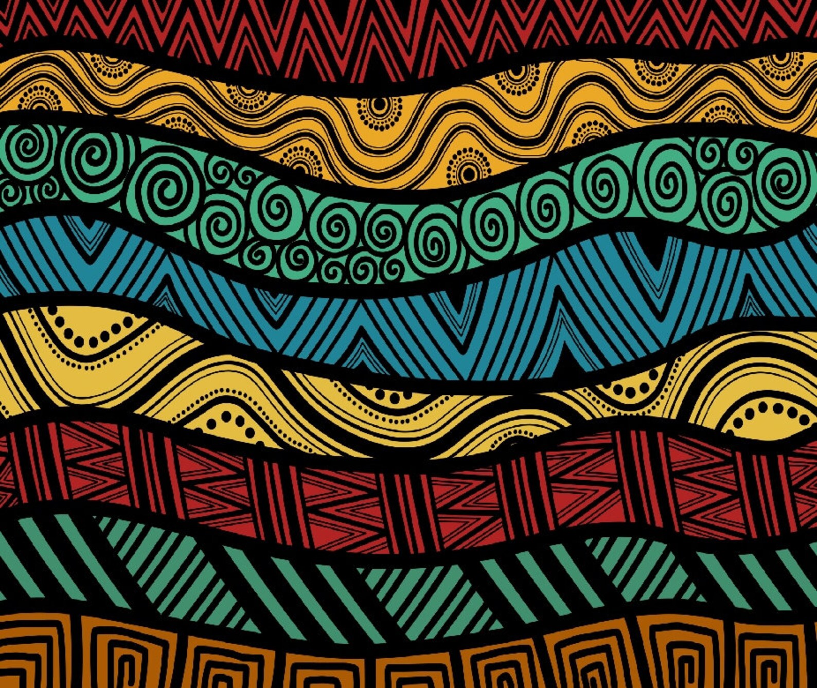 AFRICAN TRIBAL PRINT Colorful Bright #6 Computer Mouse Pad or Hot Pad 7 ...