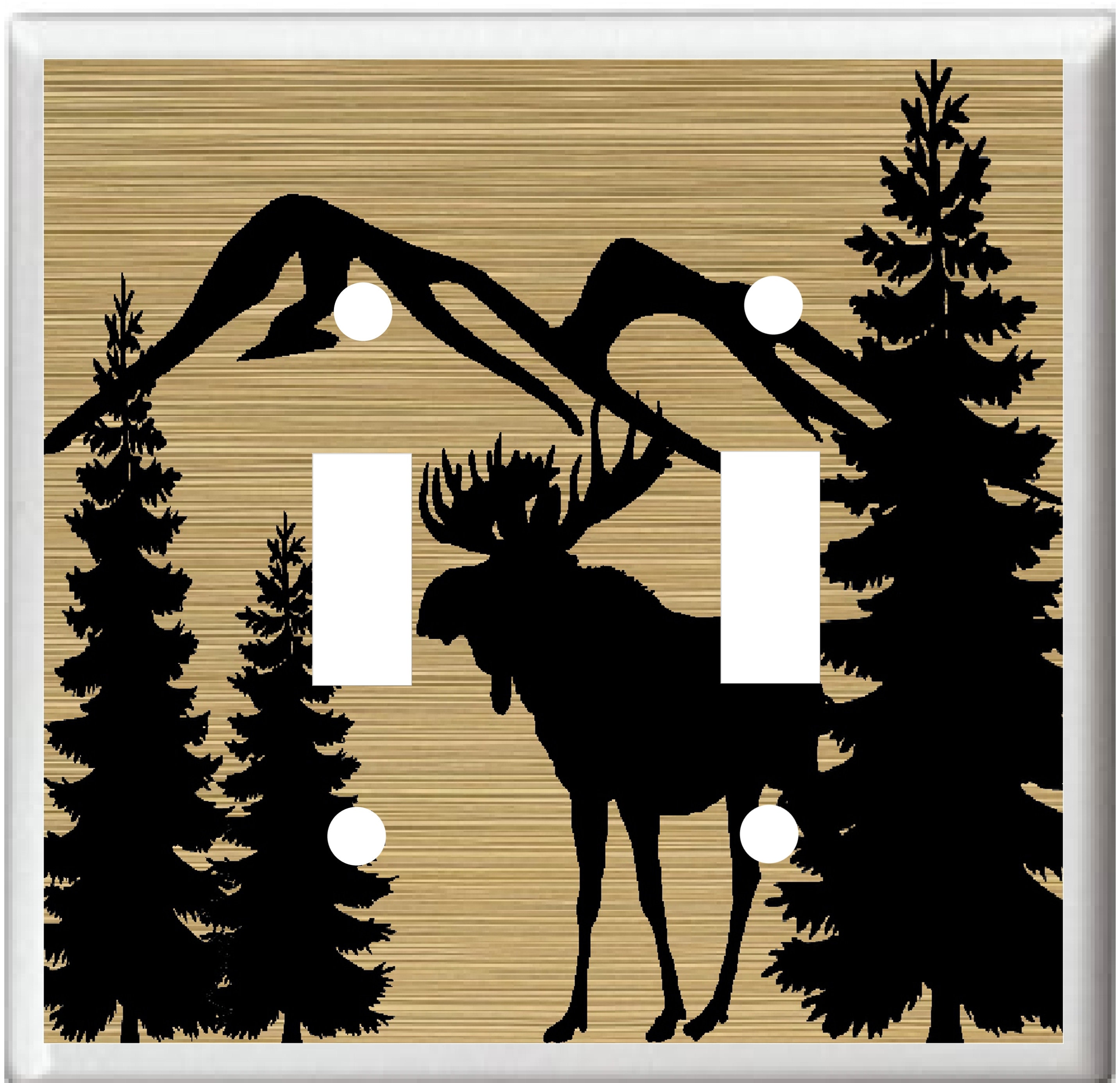 RUSTIC MOOSE SILHOUETTE Pine Tree Mountain Wildlife Home Decor You Pick ...