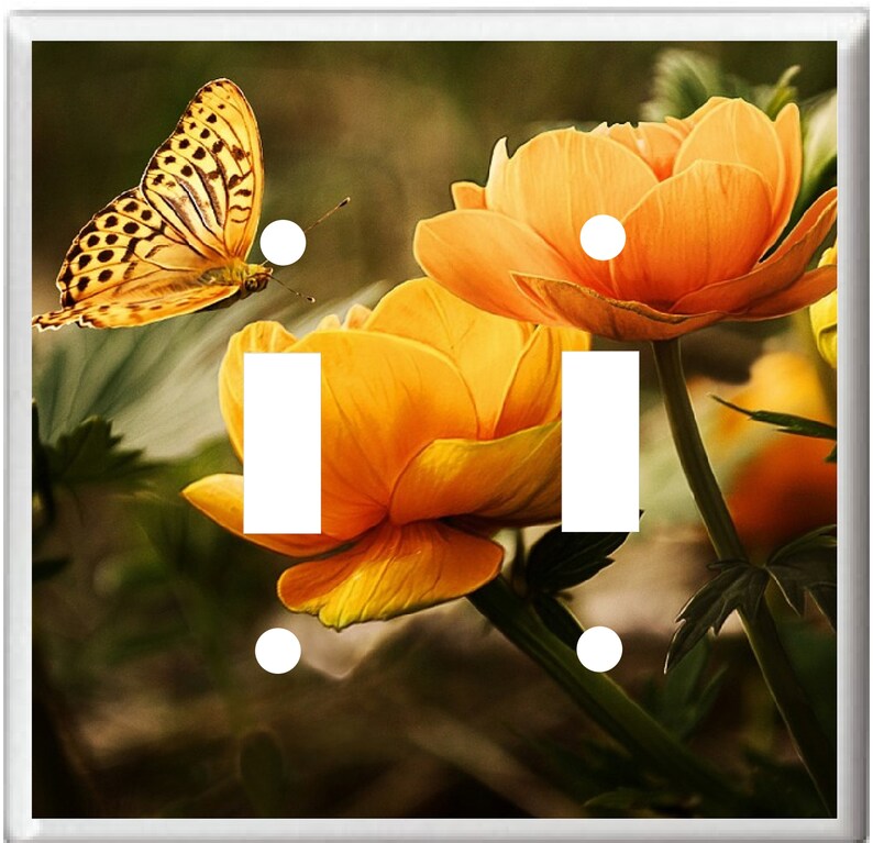 ORANGE BUTTERFLY FLORAL Light Switch Cover Plate Home Decor - Etsy