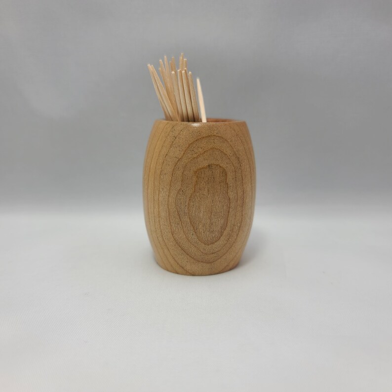 Hand Turned Cherry Toothpick Holder, Hand Made Wooden Toothpick Holder ...