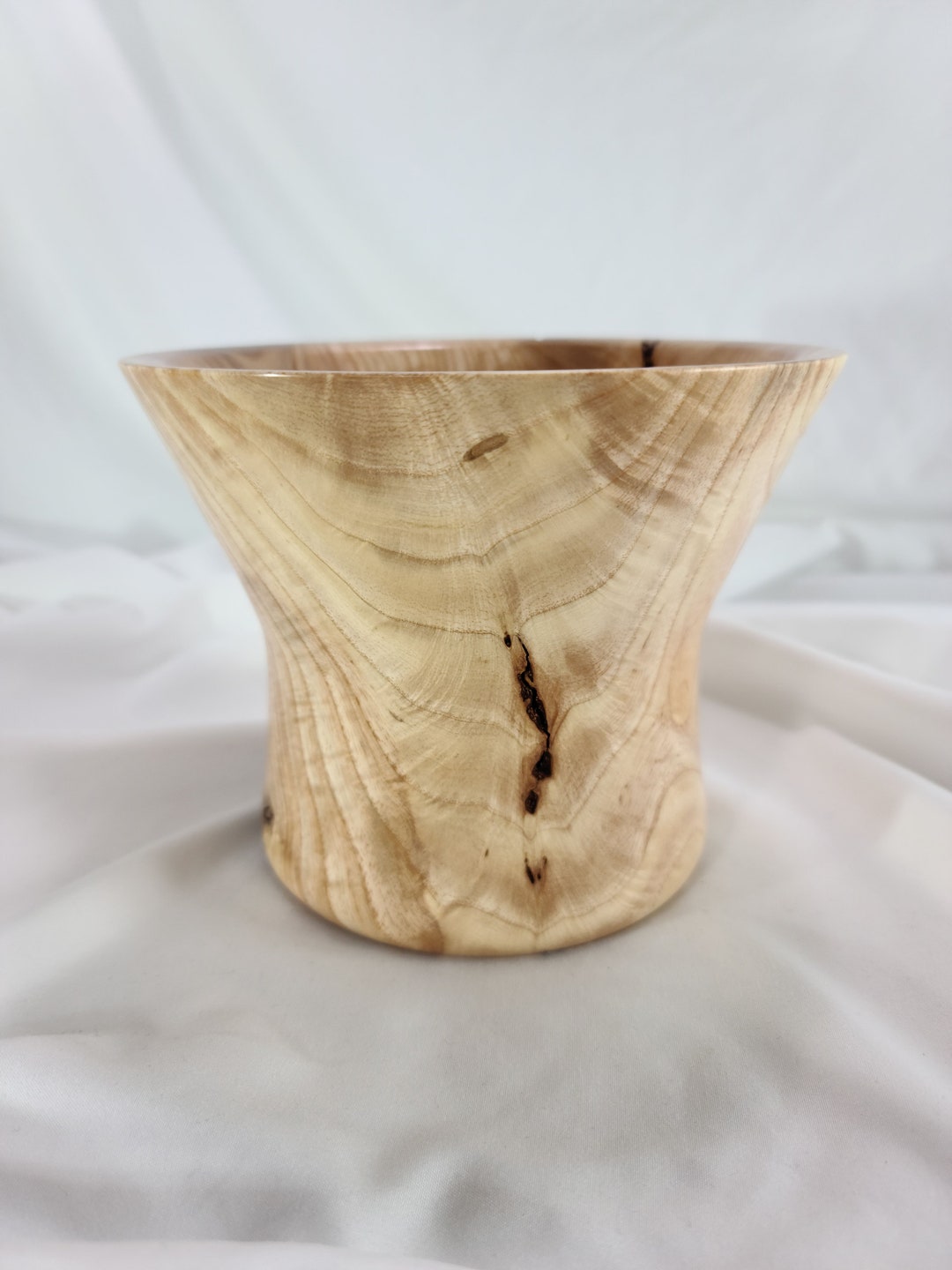 Decorative Hand Turned Ash Crock #427, Handmade Wooden Crock, Figured ...