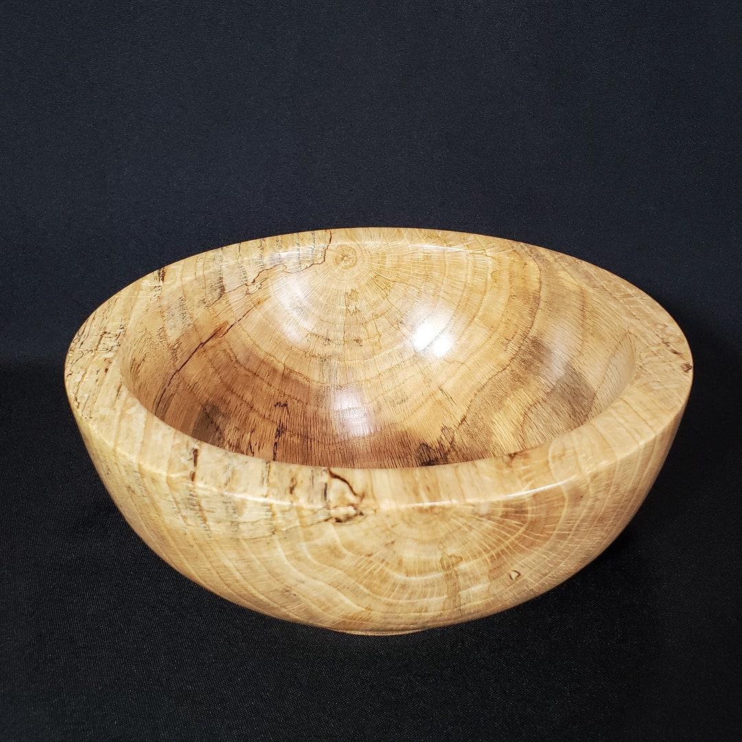 Decorative Hand Turned Red Oak Bowl #270, Hand Made Wooden Bowl, 4.5"h ...