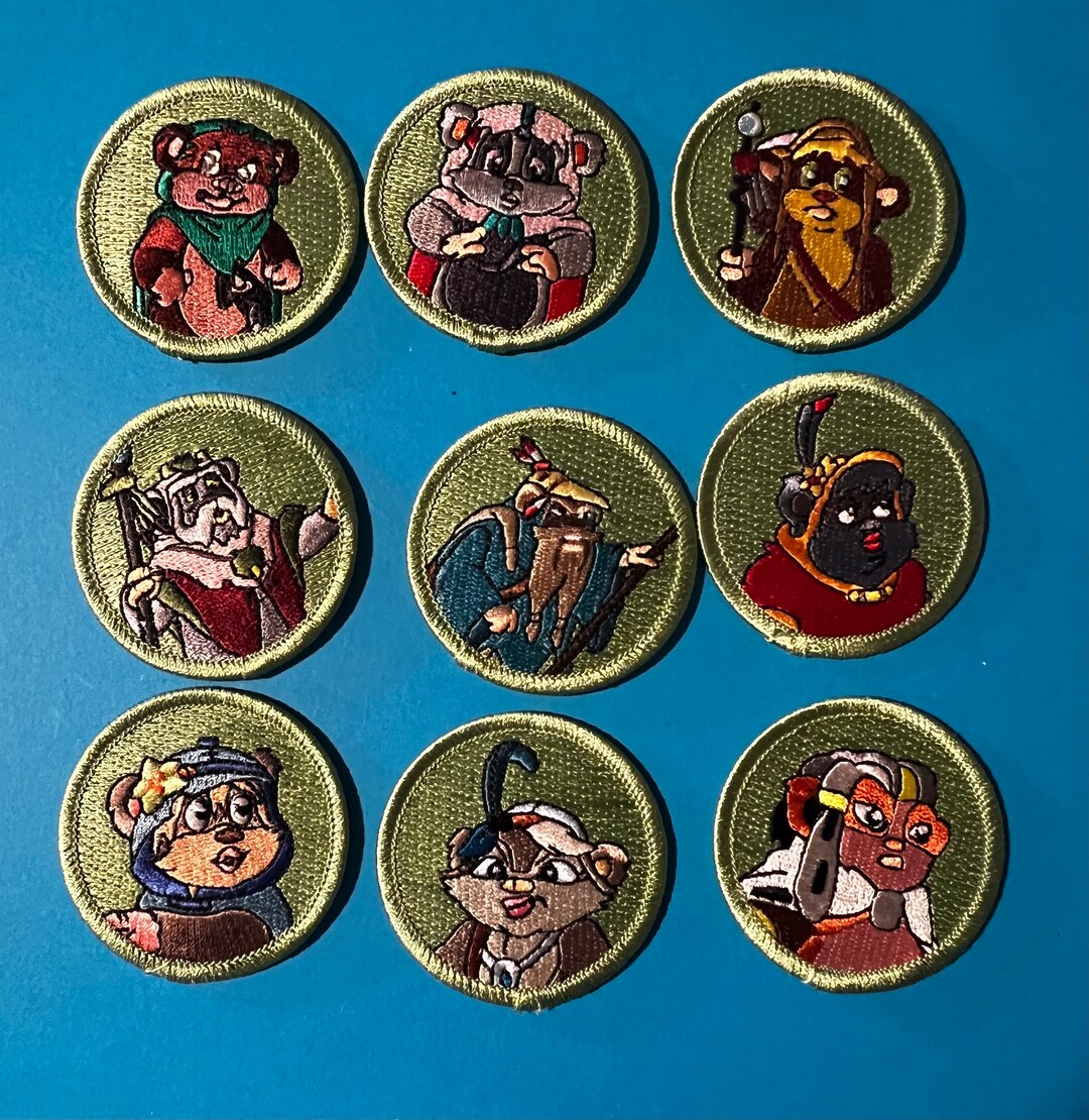 Ewoks Merit Badge 2" Patch Set (9) Patches Star Wars the Ewoks Cartoon ...