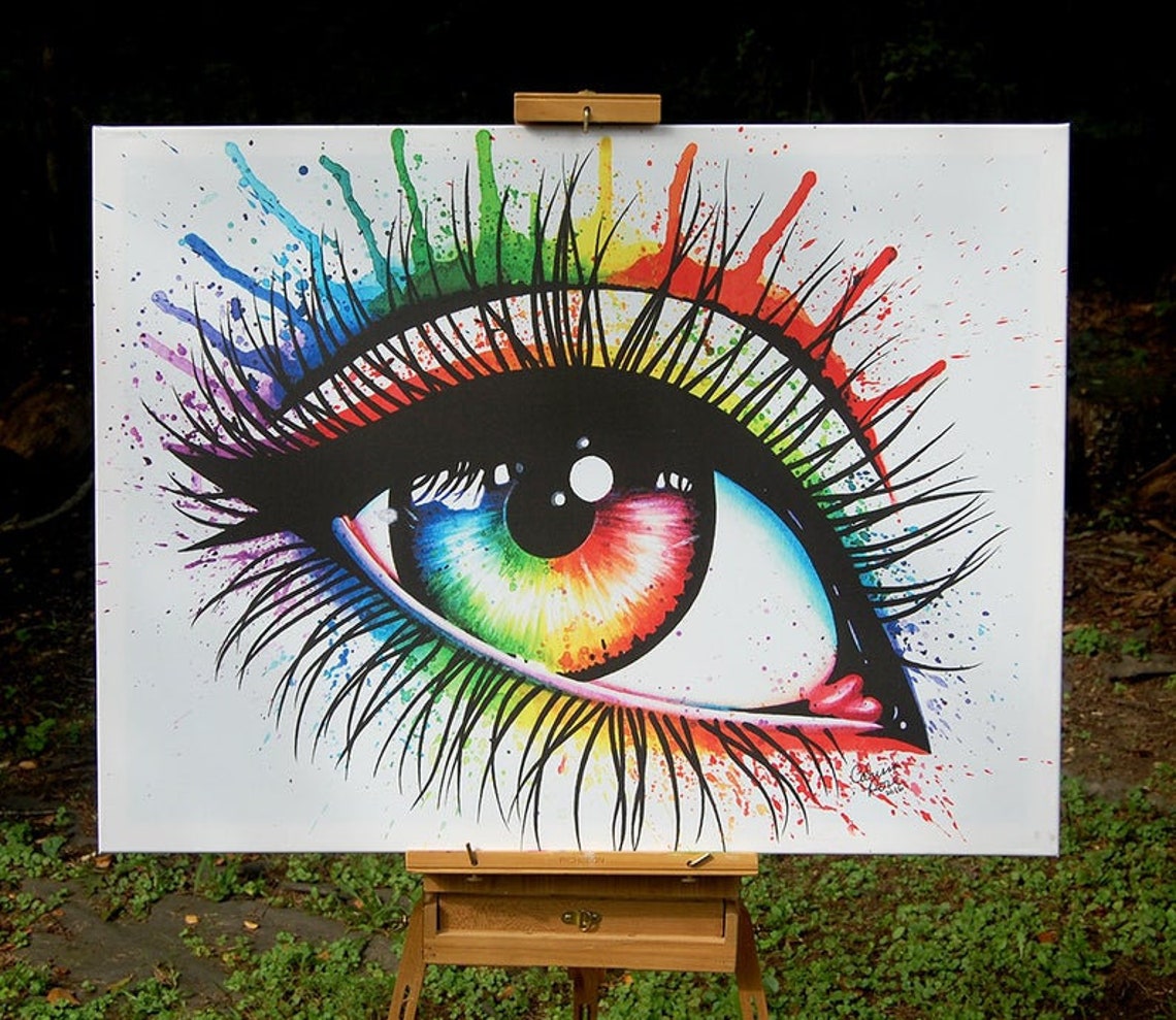 Rainbow Pop Art Eye Stretched Canvas Art Print Eye III - Etsy