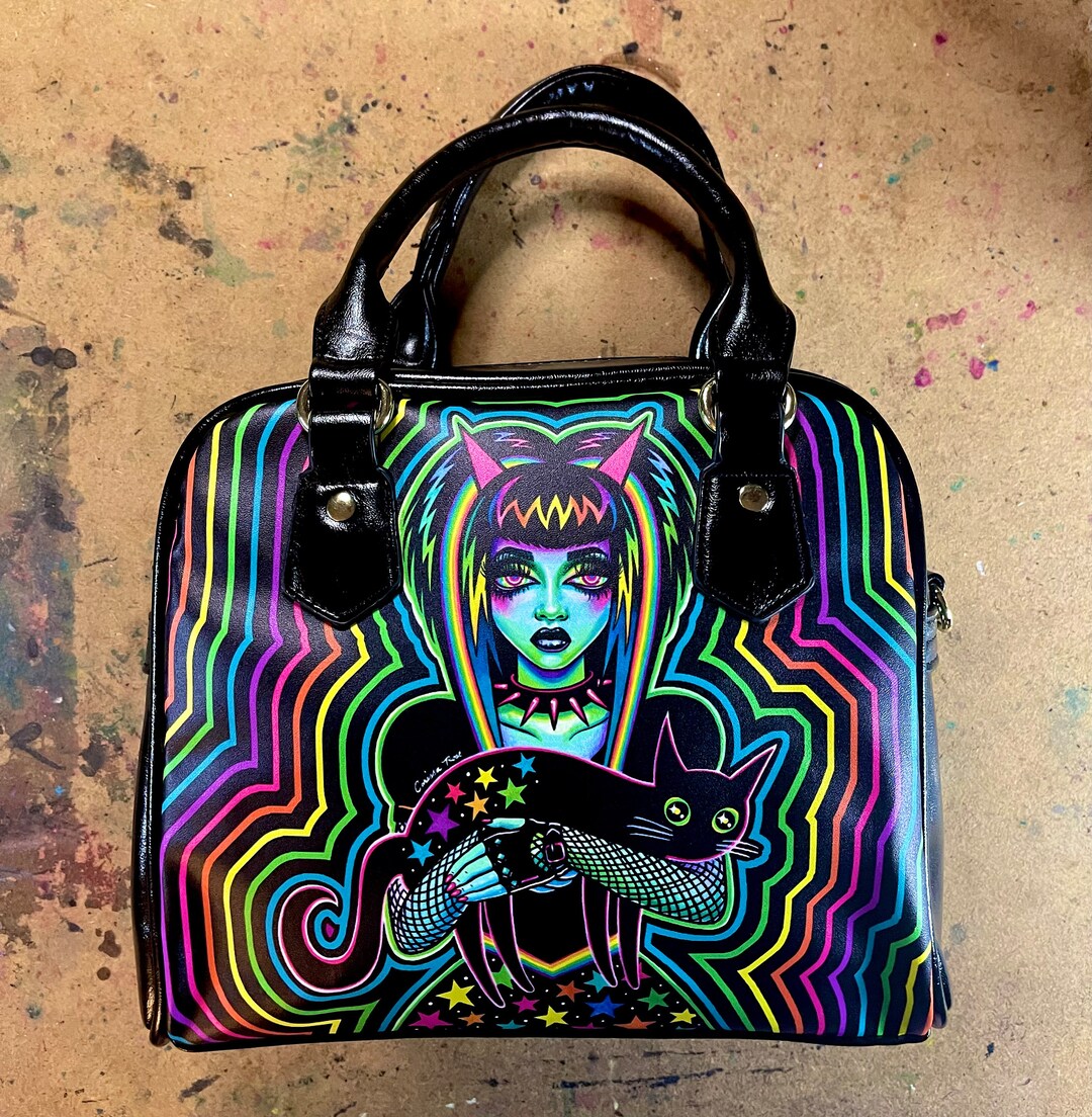 Codependent by Carissa Rose Faux Leather Handbag | Neon Rainbow Emo ...