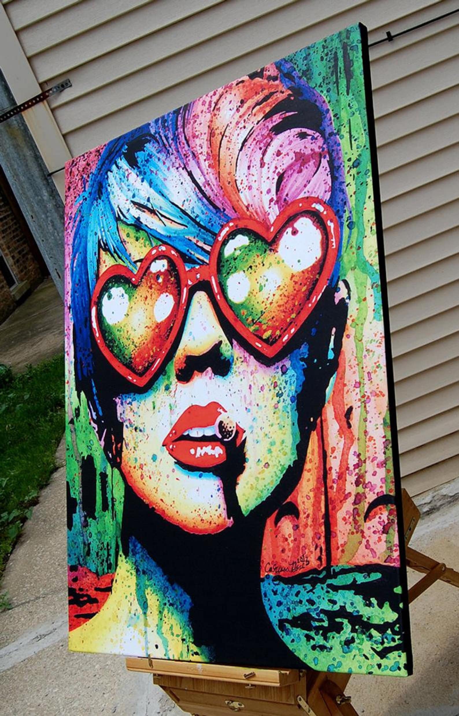 Rainbow Punk Rock Pop Art Stretched Canvas Art Print - Etsy