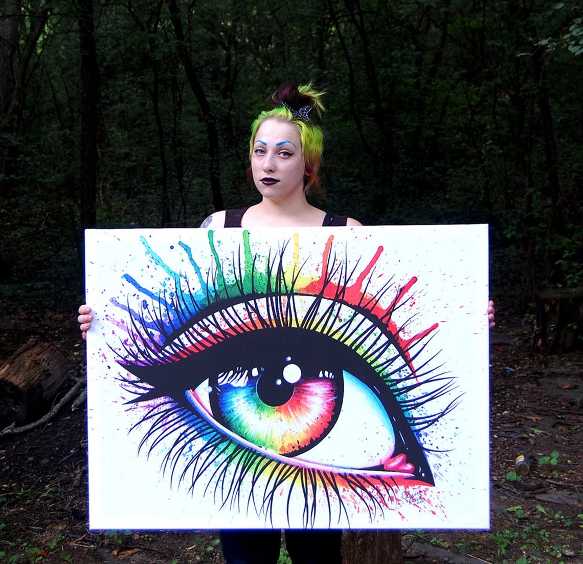 Rainbow Pop Art Eye Stretched Canvas Art Print Eye III - Etsy